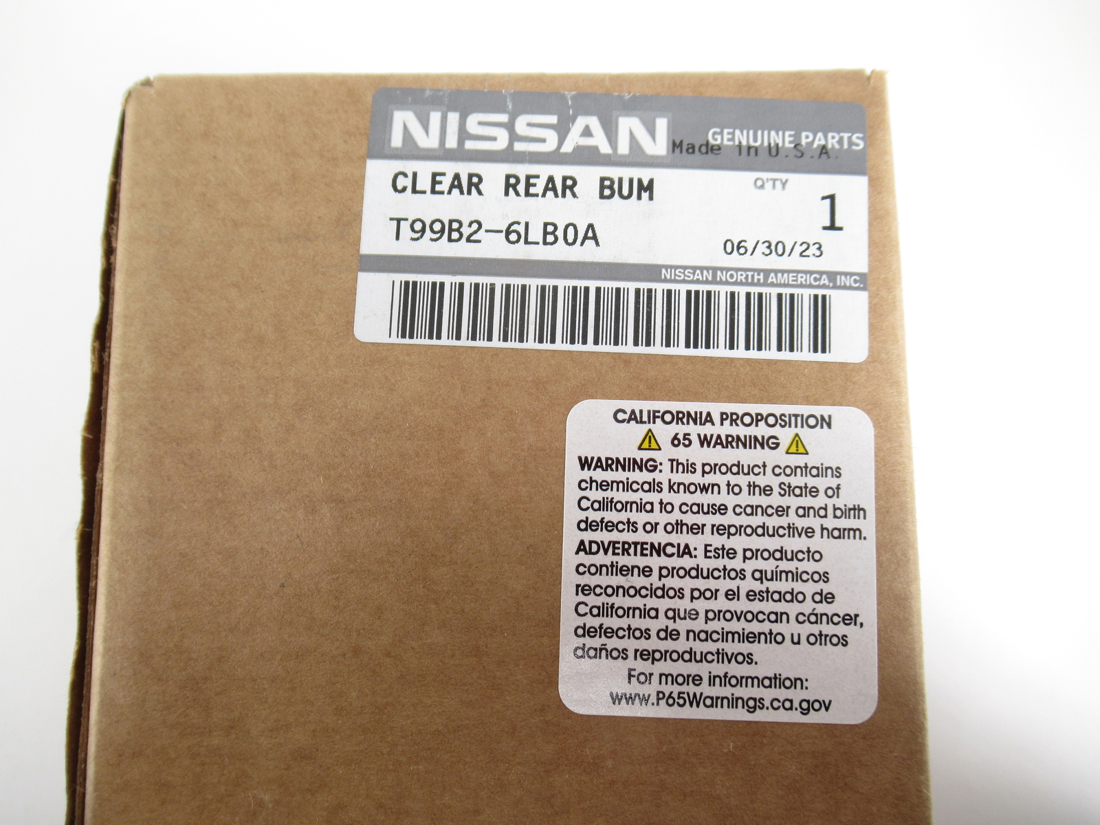 Genuine OEM Nissan T99B2-6LB0A Rear Bumper Protector Clear 2016-2024 ...
