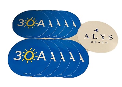 (10) 30A Bumper Car Stickers Seaside & (1) Alys Beach Sticker | eBay