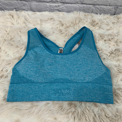 Pink by Victoria's Secret Sports Bra Womens Small Blue Racerback | eBay
