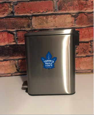 Toronto Maple Leafs NHL Hockey Team Logo Stainless Steel Trash Can 1.3 ...