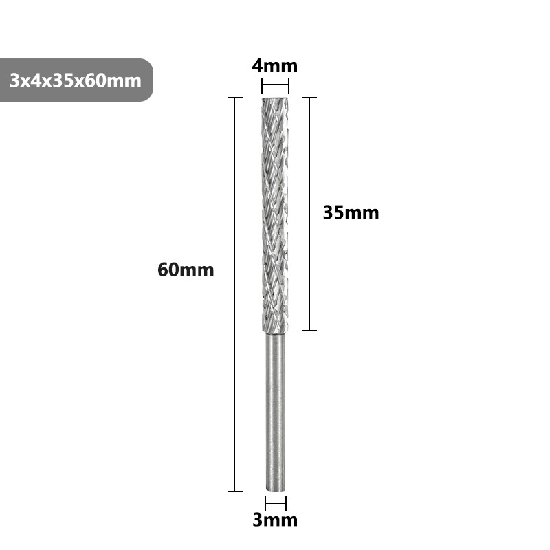 1Stk. Frässtifte HSS 3mm Schaft 3/4/5/6mm Doppelter Schnitt Rotary Grat ...
