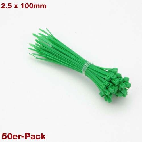 50x Paquet Attache-Câbles Couleur 100MM 2.5 Câble Organisateur Vert ...