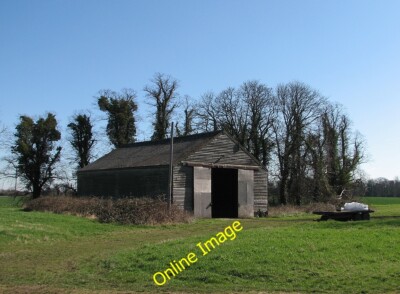 Photo 6x4 Barn and winter trees Oakington A weatherboarded barn at ...