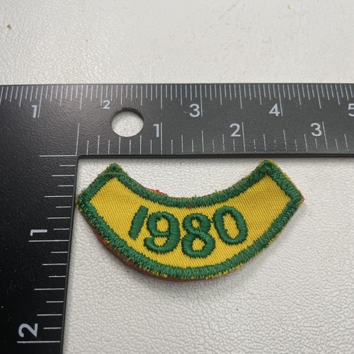 Vtg Date Year 1980 Tab Patch Yellow & Green 25F | eBay