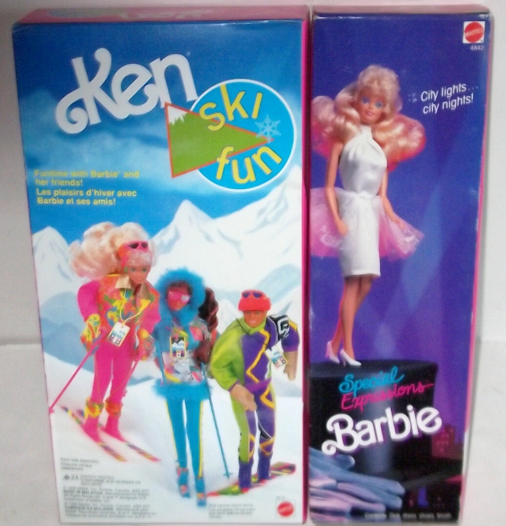 LOT Ski Fun KEN 1991/89 barbie #7512 #7346 African American Special ...