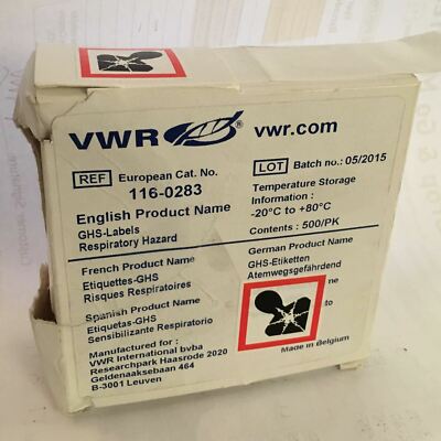 GHS Labels Respiratory Hazard 25mm Box of 500 self adhesive VWR 116 ...