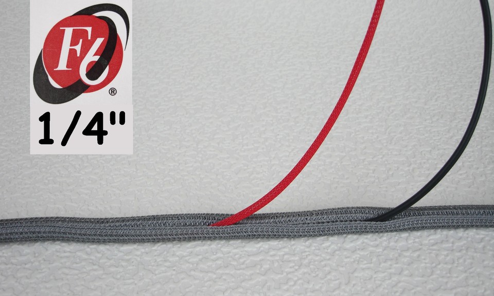1/4" Flexo F6 Braided Cable Sleeving Wrap, Split Loom, Techflex F6N0 ...