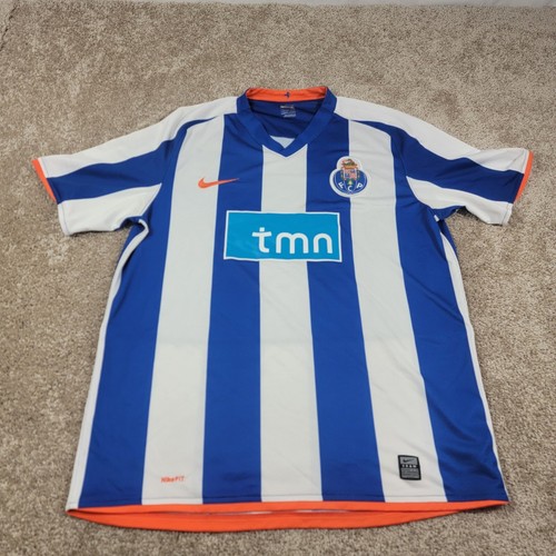 Nike FC Porto Soccer Jersey Futbol Tmn Blue White Striped Mens L | eBay