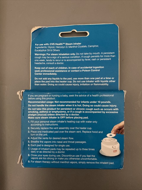 18 CVS INHALANT PAD REFILLS SOOTHING VAPOR FOR USE WITH CVS HEALTH ...