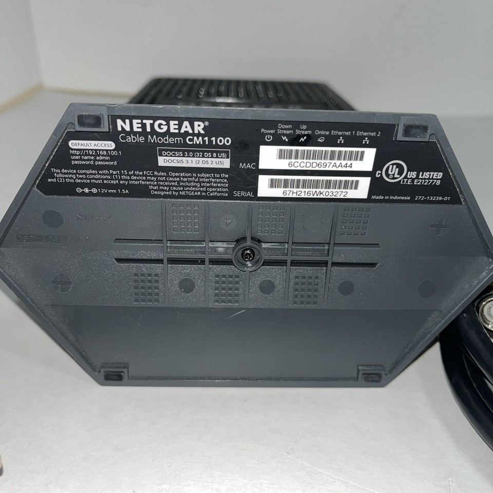 NETGEAR NIGHTHAWK CM1100 Cable Modem DOCSIS 3.1 Gigabit 606449143713| eBay