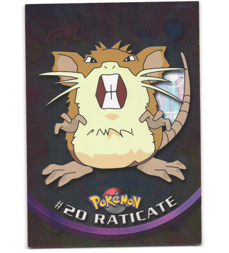 Pokemon 1999 Moderate Play Topps Series 1 1st Blue Logo Raticate 20 ...