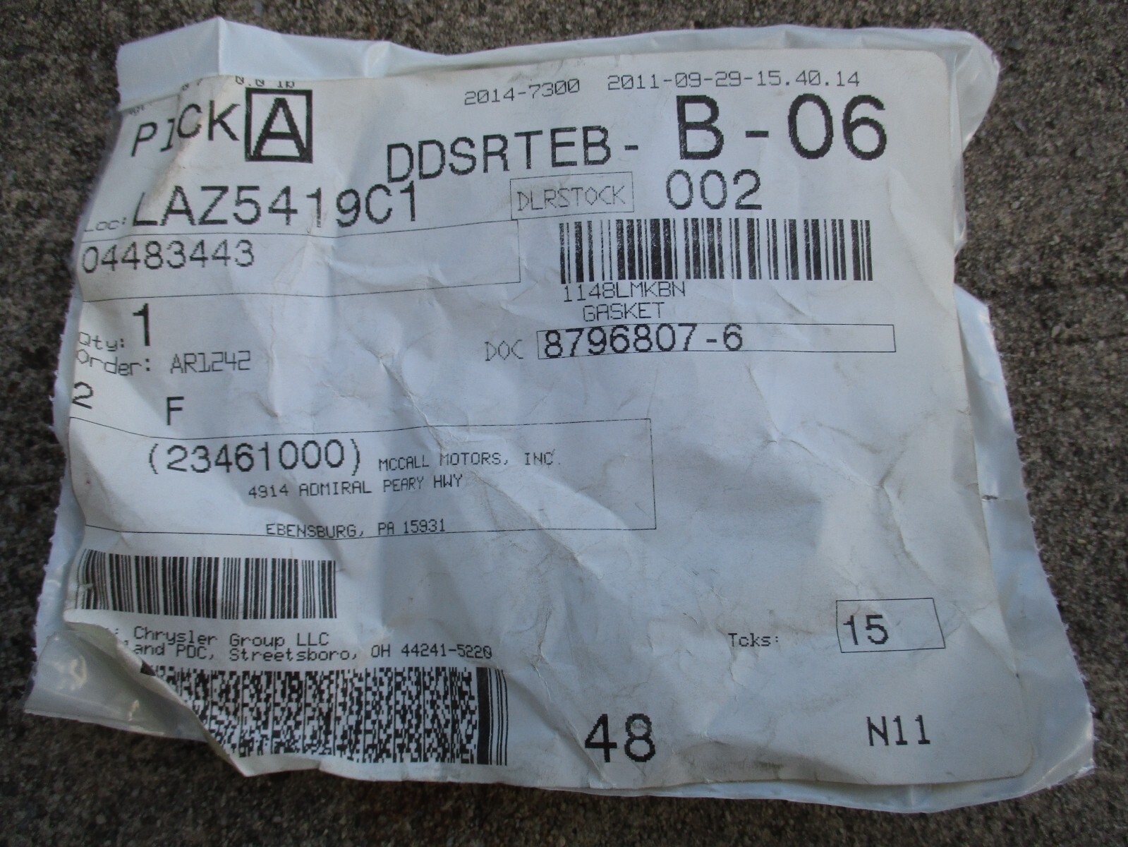 MoPar Timing Case Cover Gasket - NOS - '99-'11 MY - P/N 4483443 | eBay