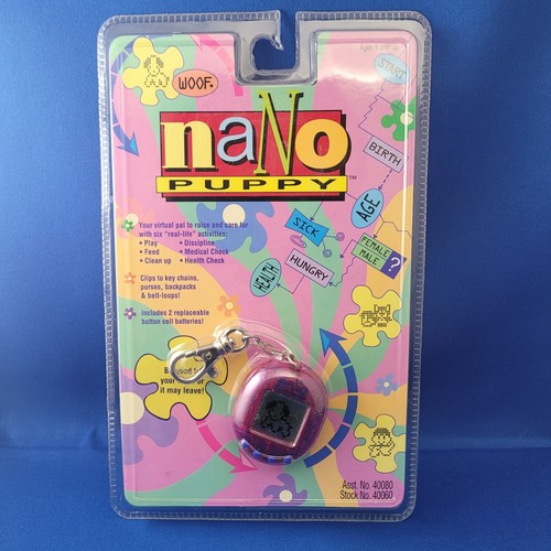 NEW VTG Playmates Nano Puppy Electronic Digital Handheld Toy Game Pink ...