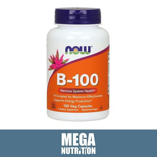 Vitamin B-100 Complex 100 Veg Capsules Choline & Inositol Biotin Folic ...