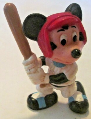 MICKEY MOUSE Baseball Player PVC Figure 2", Walt Disney Prod, Hong Kong ...