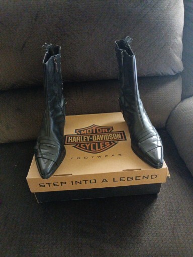 Harley-Davidson Black Vannis Heel Chain Women's Boots… - Gem