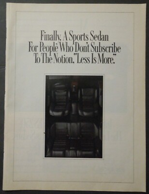 1989 LEXUS ES 250 Luxury Sports Sedan 3 Page Magazine Ad | eBay