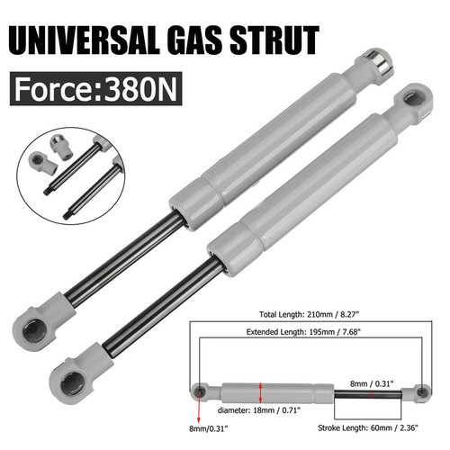 2pcs 195mm 380N Universal Lift Supports Struts Gas Spring for Auto Car ...