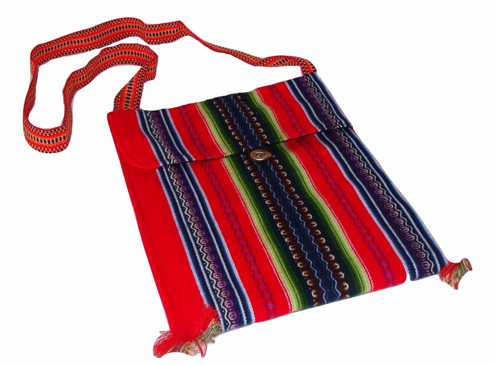 #2454 Peruvian Wool Purse Tote Bag Assorted Handmade 12"x15" Fair Trade ...