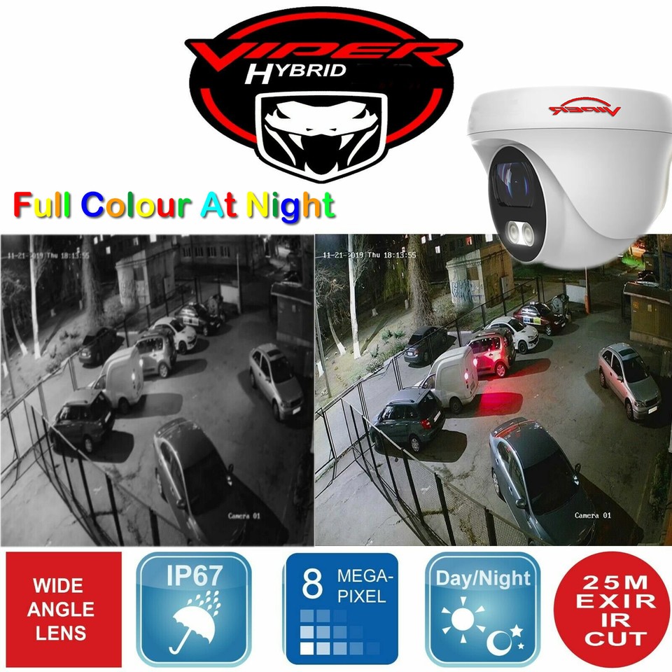 8MP 4K VIPER PRO CCTV CAMERA IP67 COLORVU HDTVI 24-HOUR SMART LIGHT ...