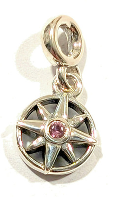 Authentic Pandora Charm, ME My Compass Dangle, #798975C01, Silver, Pink ...