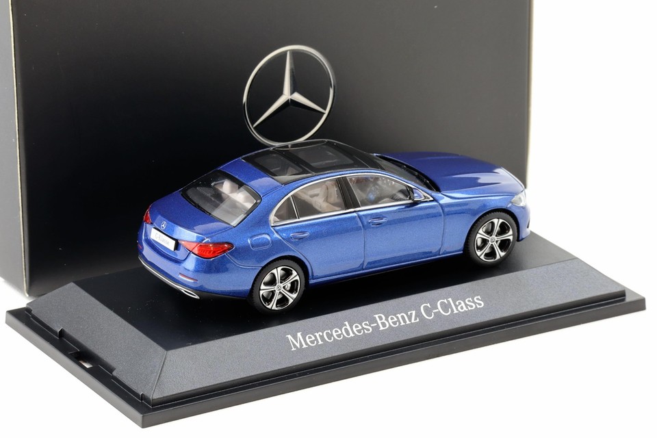1:43 Herpa Mercedes C-Class Sedan (W206) Spectral Blue 2021 Dealer ...