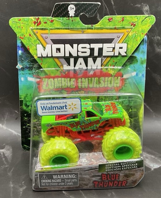 Monster Jam 1:64 Blue Thunder Zombie Invasion new zombie v hunter ...