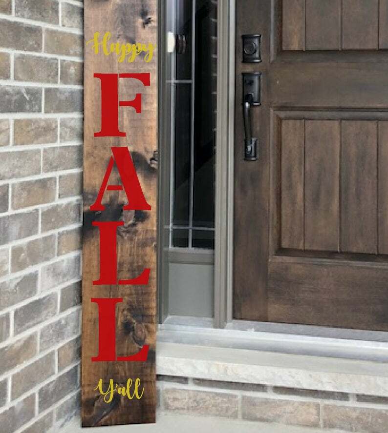 Happy Fall Y'all Porch Stencil For Wood Sign - Reuseable Stencil ...