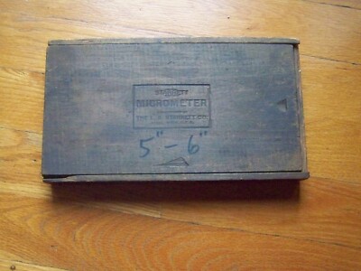 STARRETT MICROMETER BOX 5''-6'' THE L.S.STARRETT CO,ATHOL MASS.USA BOX ...