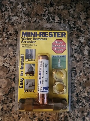 Water Hammer Arrester 5/8" OD Compression Supply Stop Tee T for 1/2 ...