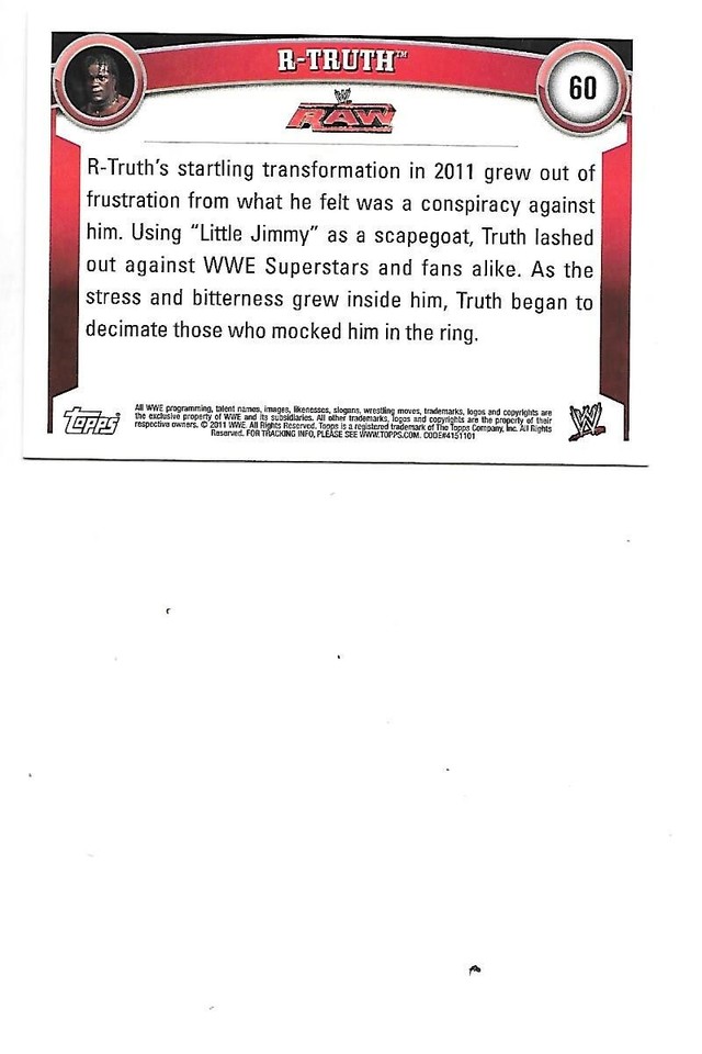 R-Truth Topps WWE Trading Card #60 | eBay