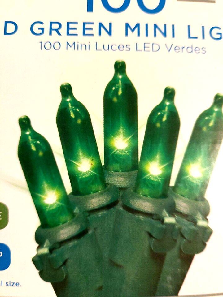 HOLIDAY TIME 100 GREEN LED MINI LIGHTS - NEW | eBay