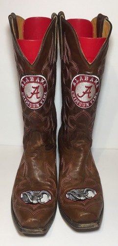 Alabama Crimson Tide Gameday Leather Embroidered Cowboy Boots - Men’s ...