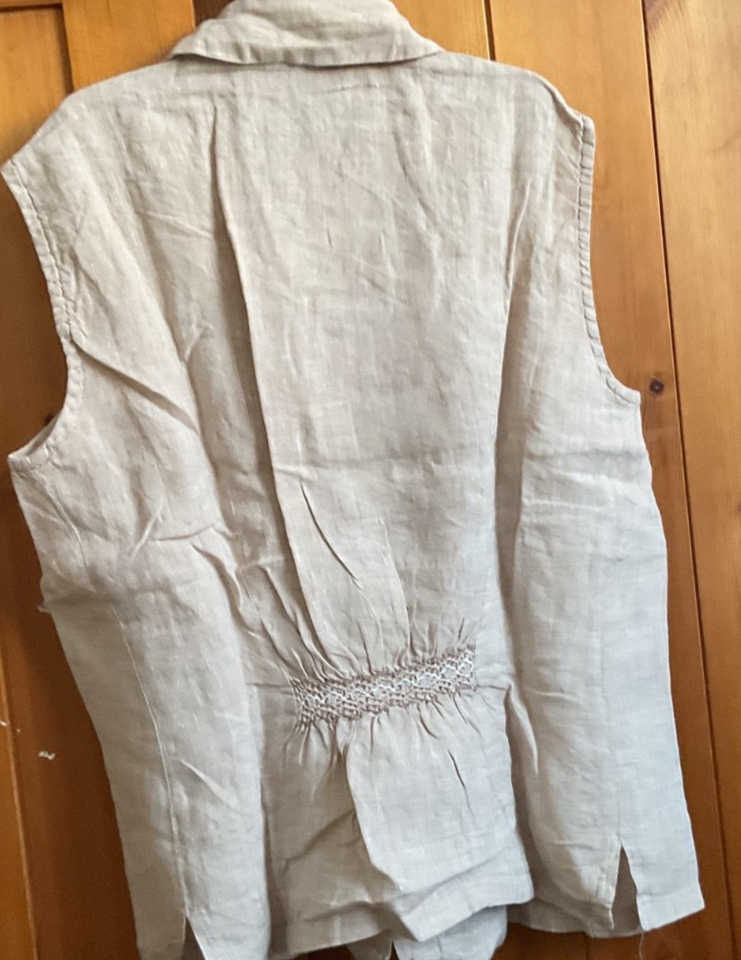 Rachel Riley 100% linen girls Beige sleeveless Blouse Age 12 (fit age 8 ...