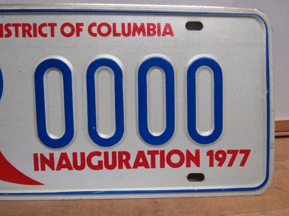 1977 DISTRICT OF COLUMBIA INAUGURATION SAMPLE License Plate | eBay