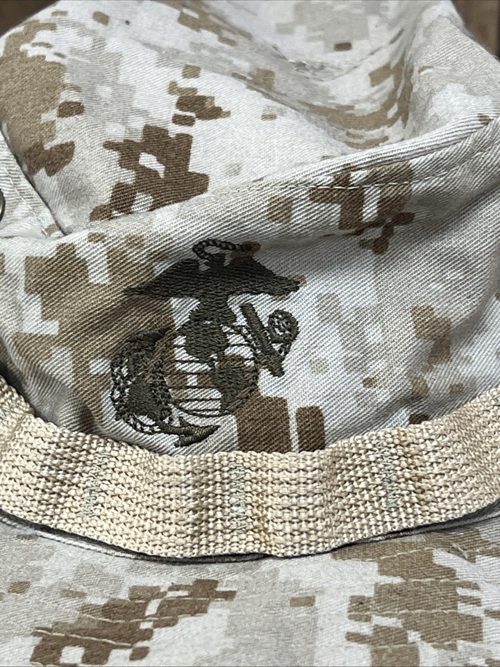 USMC Marine Corps Combat Desert Marpat Field Boonie Cover Hat Size X ...
