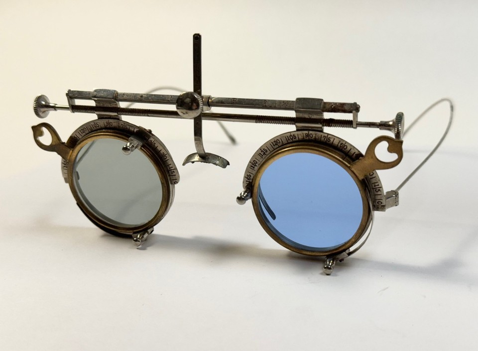 Antique optometrist's trial lens frame. Colored lenses. Plus extra ...