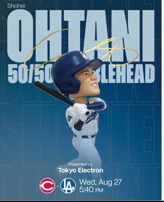SHOHEI OHTANI BATTING 50/50 BOBBLEHEAD #2 LOS ANGELES DODGERS NEW 8/27 ...