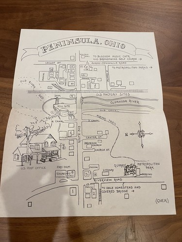 PENINSULA OHIO MAP & KEY TO SHOPPING BROWSING Paper Excellent Condition ...