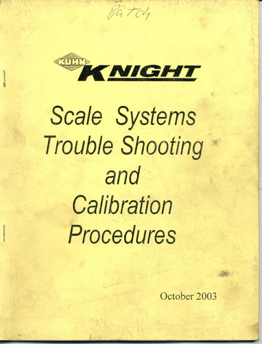 2003 -Knight- Scale Systems Trouble Shooting Tractor Operators Service ...