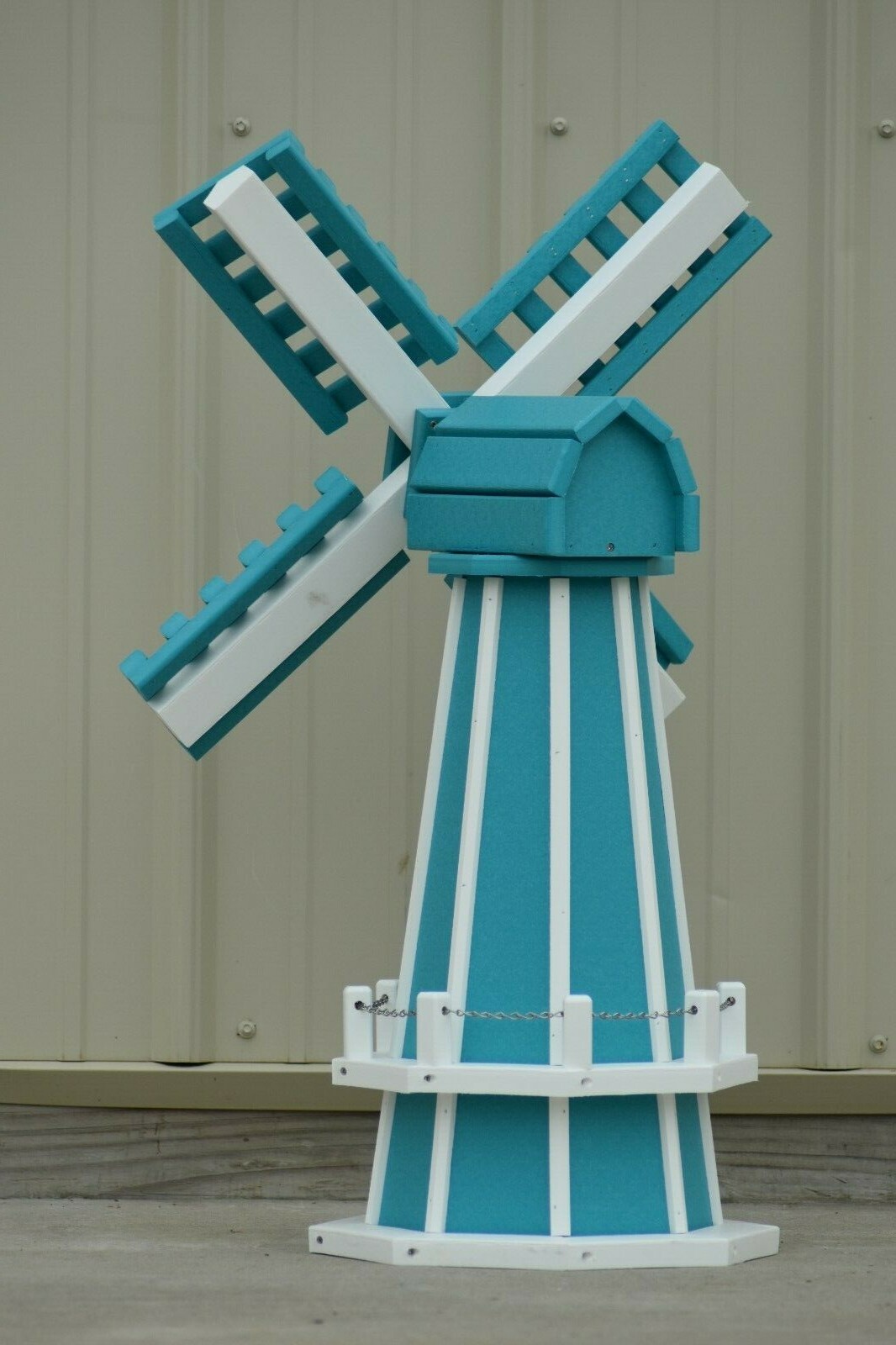 2.6 foot Octagon Poly Lumber Decorative, Dutch Windmill, Aqua Blue and ...