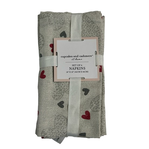 Cupcakes and Cashmere Napkin Set Hearts Valentine Silver Glitter ...