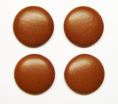 Genuine Leather buttons 4 pc Tan color leather 1" (26mm) metal loops ...