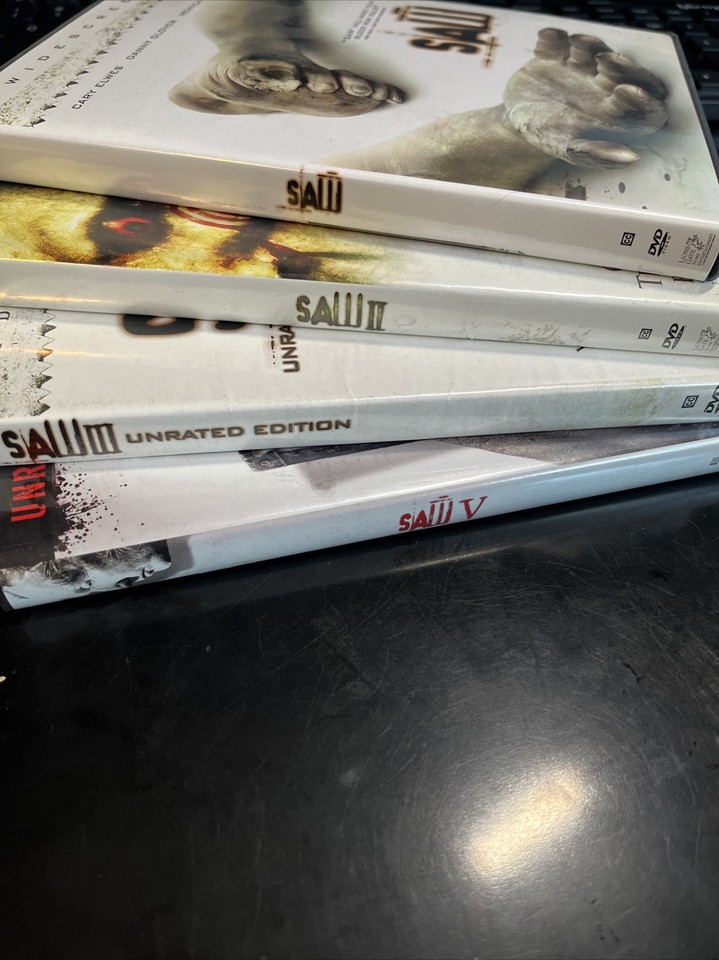 Saw 1, 2, 3, & 5 DVD Movie collection widescreen version **Free ...