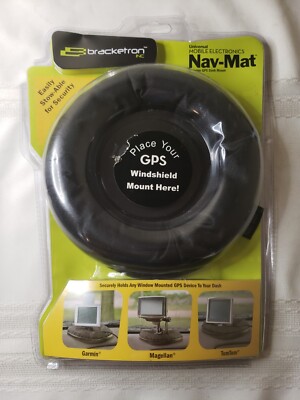 Bracketron Nav-Mat Round Black UFM-100-BL Portable GPS Mount & Holder ...
