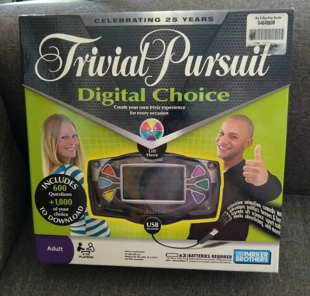 Trivial Pursuit Digital Choice Trivia Electronic Board Game Parker ...