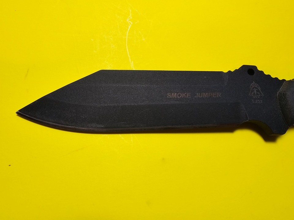 Tops Knives USA Fixed Blade Smoke Jumper Knife. Kydex Sheath. 1095 ...