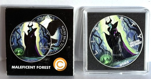 2024 1 oz U.S. Eagle Queens of Darkness Series Maleficent Forest Silver ...