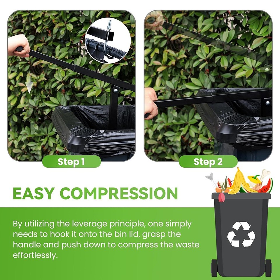 Wheelie Bin Compactor Manual Press Household Rubbish Trash Recycling ...
