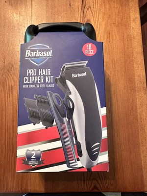 "Barbasol Pro-Hair Clipper 10 Pc Kit-Pro Hair Clipper, Scissors,Large ...
